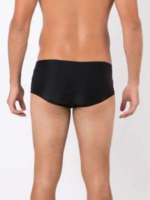 AMIR SLAMA Two-tone Logo Swim Shorts - Black