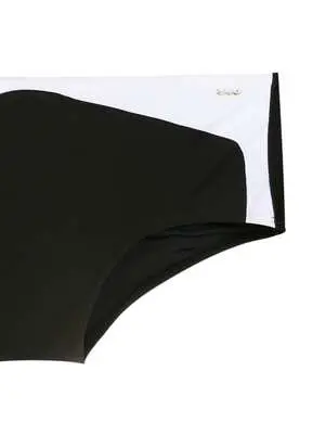 AMIR SLAMA Two-tone Logo Swim Shorts - Black