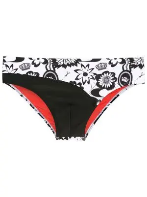 AMIR SLAMA Floral-print Swim Trunks - Black