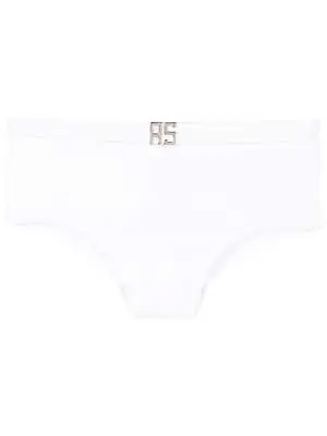 AMIR SLAMA Logo-plaque Swimming Trunks - White