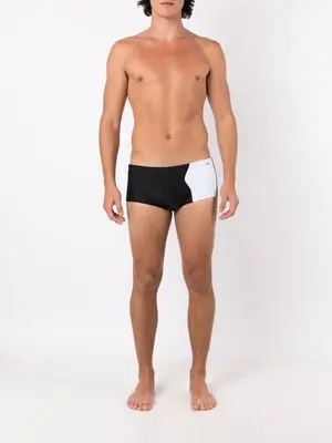 AMIR SLAMA Two-tone Slip-on Swim Shorts - Black