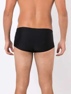 AMIR SLAMA Two-tone Slip-on Swim Shorts - Black