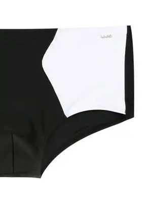 AMIR SLAMA Two-tone Slip-on Swim Shorts - Black