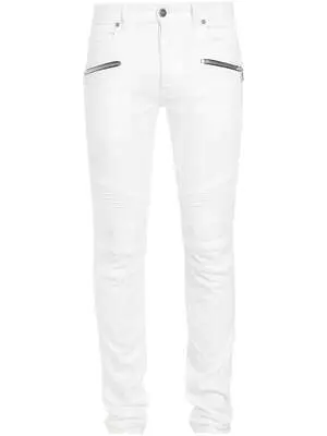 Balmain Stretch-cotton Low-rise Slim-cut Jeans - White
