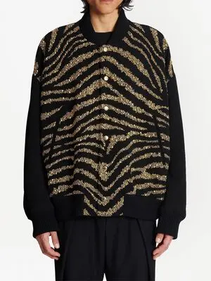 Balmain Metallic Zebra-print Jacket