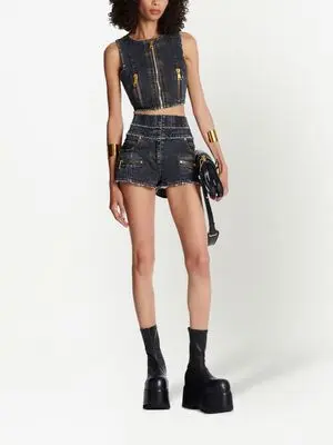Balmain Multi-pocket Denim Shorts
