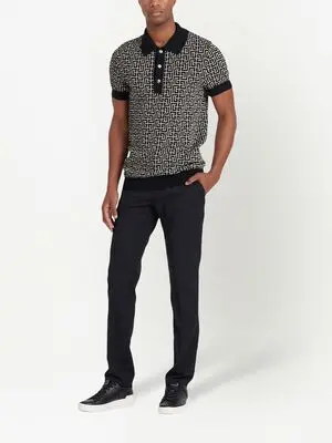 Balmain Pb Monogram Jacquard Polo Shirt