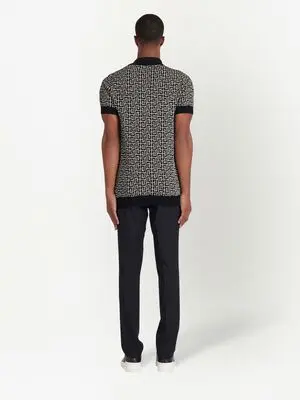 Balmain Pb Monogram Jacquard Polo Shirt