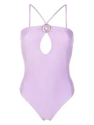 AMIR SLAMA Crochet-knit Swimsuit - Purple