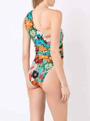 AMIR SLAMA One-shoulder Floral Swimsuit