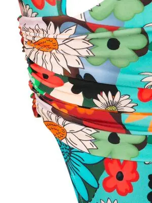 AMIR SLAMA One-shoulder Floral Swimsuit