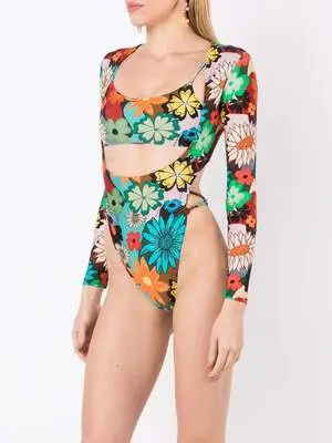 AMIR SLAMA Floral-print Swimsuit