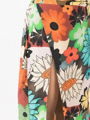 AMIR SLAMA Floral Print Wrap Skirt