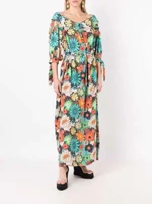 AMIR SLAMA Floral-print Maxi Dress