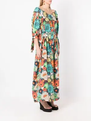 AMIR SLAMA Floral-print Maxi Dress