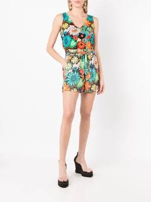 AMIR SLAMA Floral-print Belted Shorts