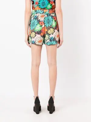 AMIR SLAMA Floral-print Belted Shorts