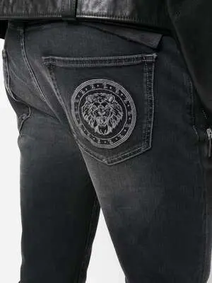 BILLIONAIRE Logo-patch Straight-leg Jeans - Black