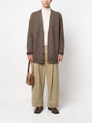 MAISON MARGIELA V-neck Alpaca-blend Cardigan - Brown