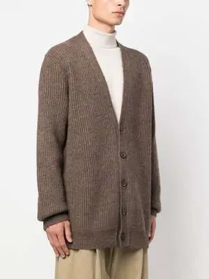 MAISON MARGIELA V-neck Alpaca-blend Cardigan - Brown