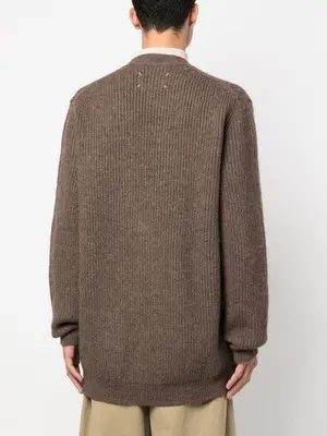 MAISON MARGIELA V-neck Alpaca-blend Cardigan - Brown