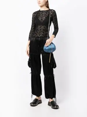 Anna Sui Satin-finish Straight Trousers