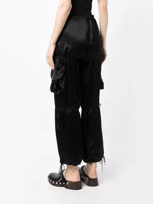 Anna Sui Satin-finish Straight Trousers