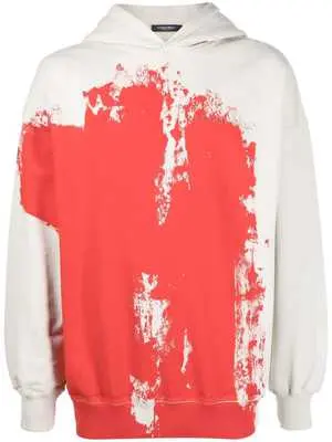 A-COLD-WALL* Paint Effect Cotton Hoodie - Neutrals