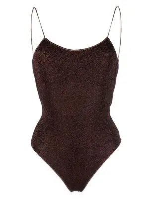 Oseree Shimmer-effect Swimsuit - Brown