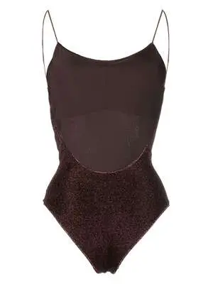 Oseree Shimmer-effect Swimsuit - Brown