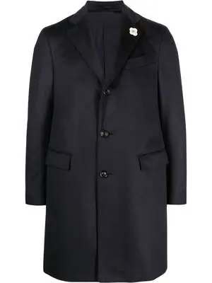 LARDINI Single-breasted Cashmere Overcoat - Grey