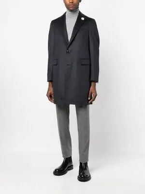 LARDINI Single-breasted Cashmere Overcoat - Grey