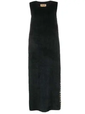 UMA WANG Paneled Wool Midi Dress