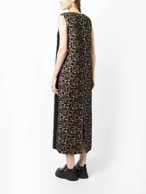 UMA WANG Paneled Wool Midi Dress