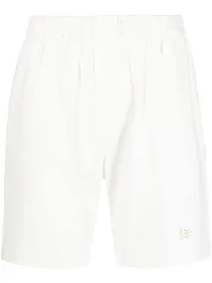 ADVISORY BOARD CRYSTALS Logo Print Lounge Shorts - White