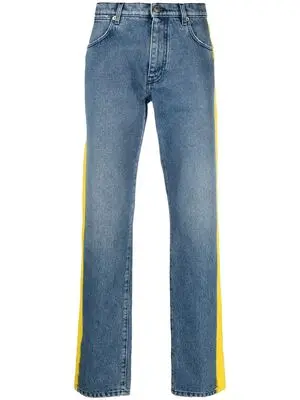 Moschino Logo-print Slim-cut Jeans - Blue