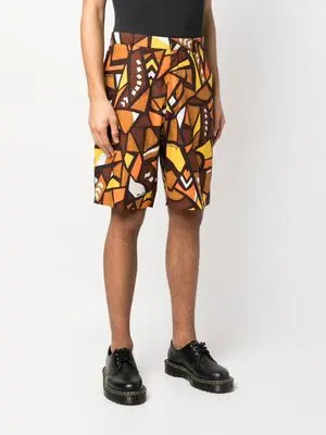 Moschino Mosaic Print Tailored Knee-length Shorts