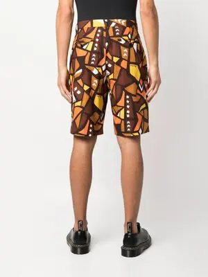 Moschino Mosaic Print Tailored Knee-length Shorts