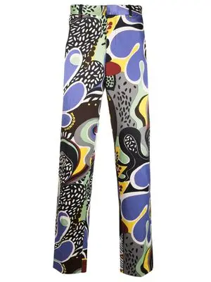 Moschino All-over Graphic Print Tailored Trousers - Blue