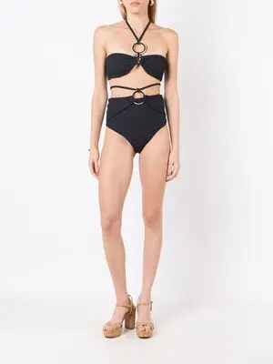 AMIR SLAMA Ribbed-detail Halterneck Bikini