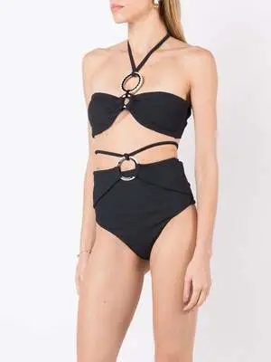 AMIR SLAMA Ribbed-detail Halterneck Bikini