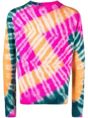THE ELDER STATESMAN Tie-dye Cashmere Jumper - Pink
