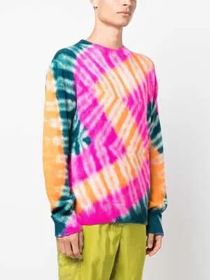 THE ELDER STATESMAN Tie-dye Cashmere Jumper - Pink