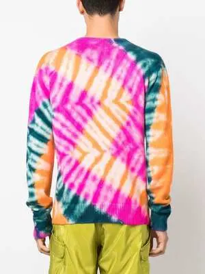 THE ELDER STATESMAN Tie-dye Cashmere Jumper - Pink