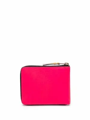 Comme Des Garçons Colour-block Leather Wallet - Pink