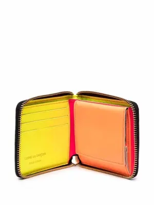 Comme Des Garçons Colour-block Leather Wallet - Pink