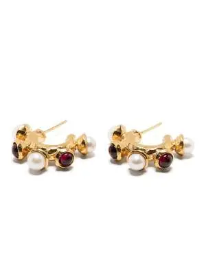 ALIGHIERI The Nocturnal Garnet And Pearl Earrings