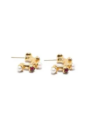 ALIGHIERI The Nocturnal Garnet And Pearl Earrings