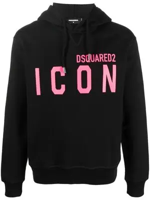 Dsquared2 Icon Logo-print Hoodie - Black