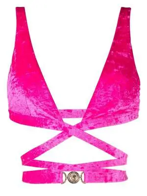 Versace Medusa Plaque Triangle Bikini Top - Pink